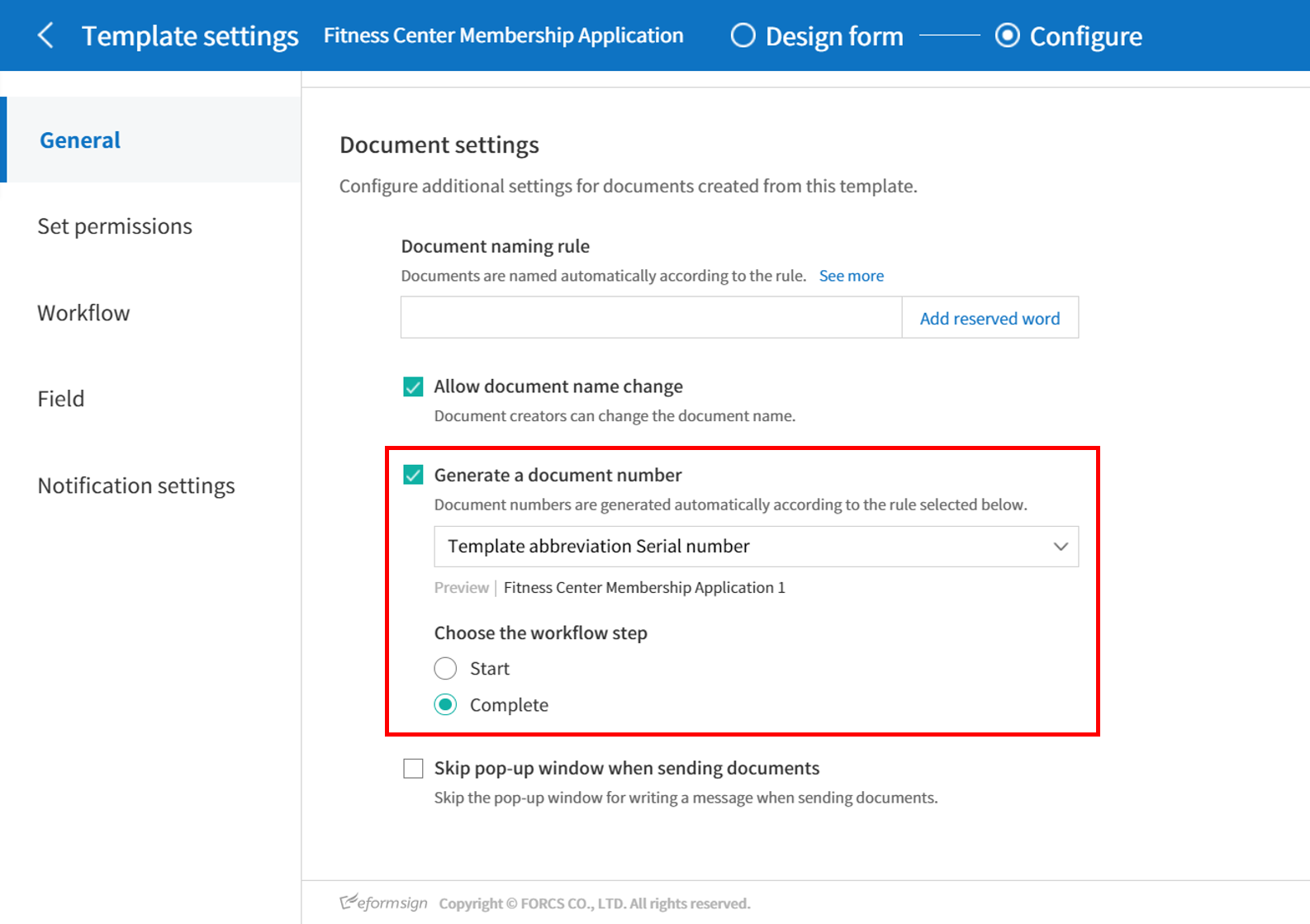 Generating and viewing a document number - eformsign blog I eSignature ...